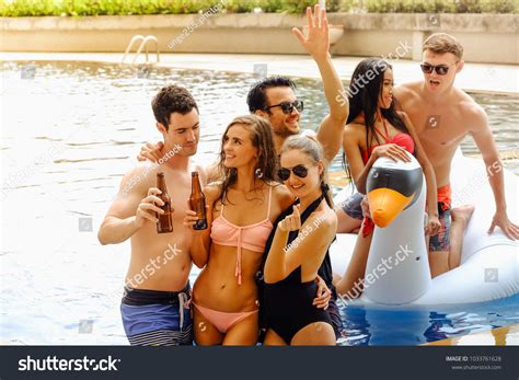 Sexy Bikini Pool Party Enjoy Meeting Stock Photo 1033761628 Shutterstock