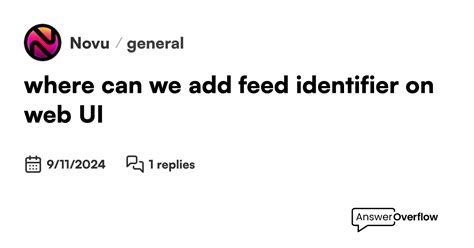 Where Can We Add Feed Identifier On Web Ui Novu