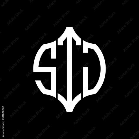 Stj Letter Logo Stj Best Black Background Vector Image Stj Monogram Logo Design For