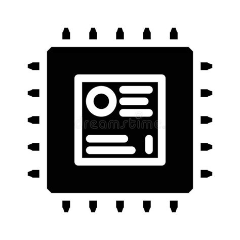 Microcontroller Electronic Component Glyph Icon Vector Illustration