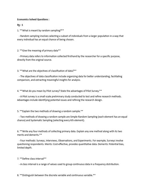 Economics Solved Questions Pdf Demand Price Elasticity Of Demand