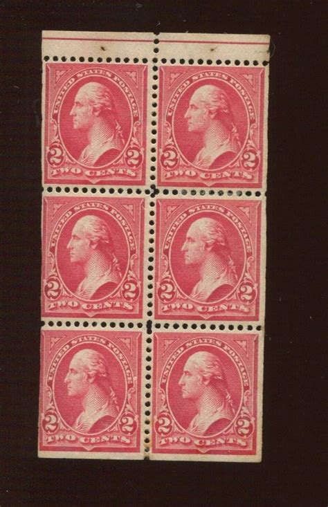279bj Washington Unused Booklet Pane Of 6 Stamps By 1450 United
