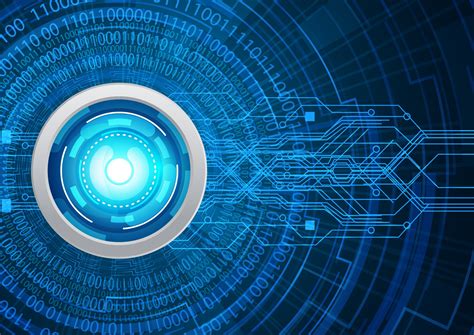 Blue Eye Cyber Security Concept Abstract Hi Speed Digital Internet Future Technology Vector