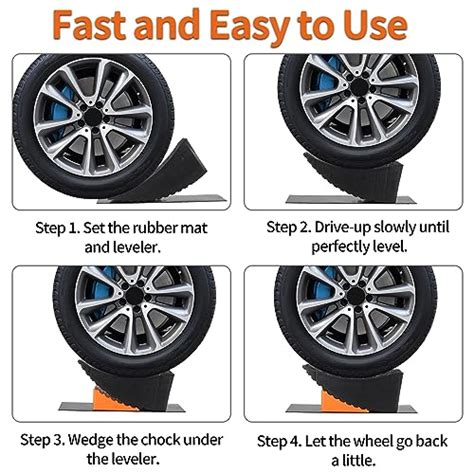 Snapklik Com OULEME Curved Leveling Blocks Raised Tire Change Ramp For RV Camper Travel