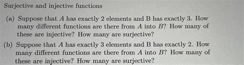 Solved Surjective And Injective Functions A ﻿suppose That A