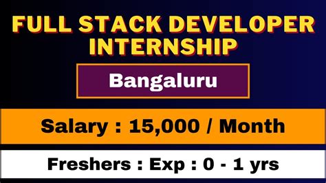 Full Stack Developer Internship Freshers Job Latest Jobs Youtube