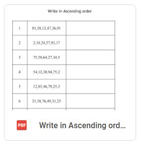 Write In Ascending Order
