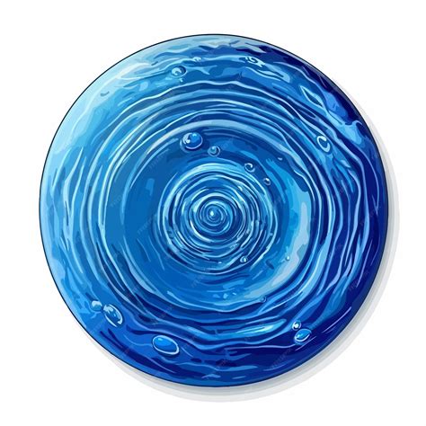 Blue Water Ripple Circle Background Top View Premium Ai Generated Vector