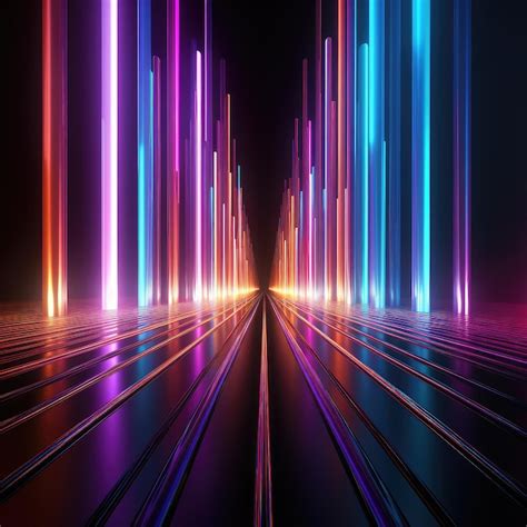 Premium Ai Image 3d Render Abstract Neon Wallpaper