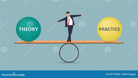 Theory And Practice In Balance Businessman S Balancing Balls On Scale