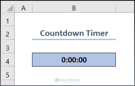 How To Create A Countdown Timer In Excel Vba With Easy Steps