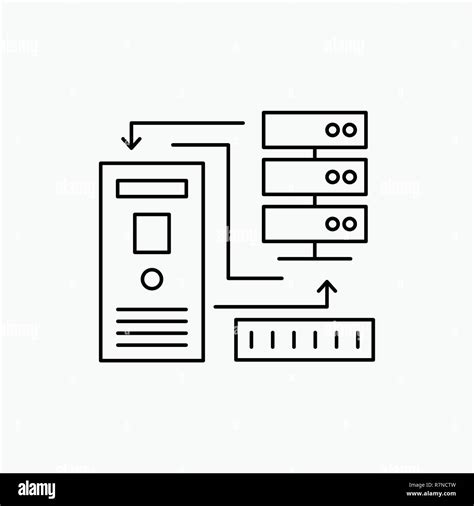 Combination Data Database Electronic Information Line Icon Vector