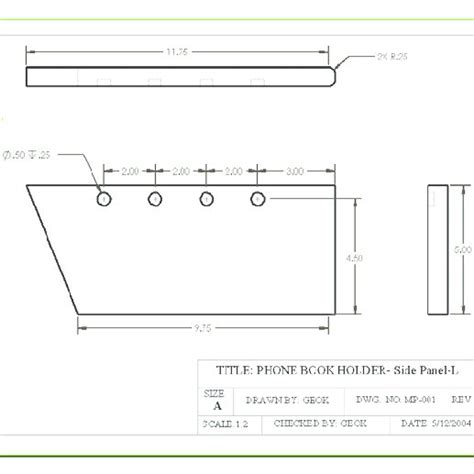 An Engineering Drawing Showing The Title Block Download Scientific Diagram