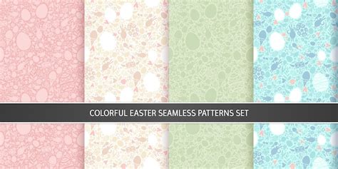 Premium Vector Easter Seamless Patterns Set In Pastel Colors