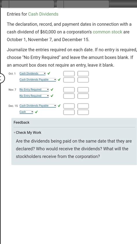 Solved Entries For Cash Dividends The Declaration Record