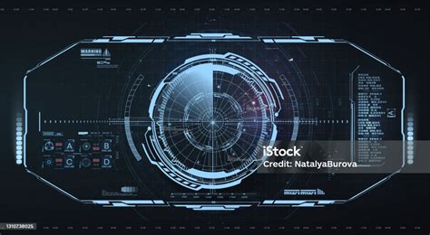 추상 가상 그래픽 터치 사용자 인터페이스 미래지향적인 인터페이스가 있는 스카이파이 헬멧 군사 레이더 화면 대시보드 대화형 대상 캡처 시스템 Vr 보기 헤드 업 디스플레이
