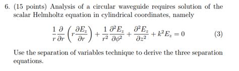 Points Analysis Of A Circular Waveguide Chegg