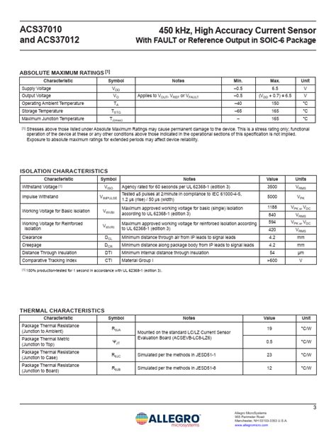 Acs37012 Acs37010 High Accuracy Current Sensor Allegro
