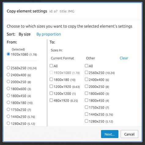 Copy Element Settings Responsiveads Support