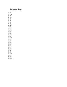 Evaluate Numerical Expressions Involving Integers Questions