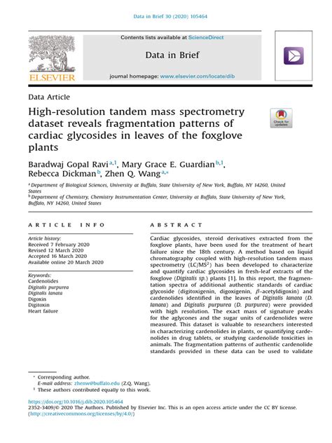 High Resolution Tandem Mass Spectrometry Dataset Reveals Fragmentation Patterns Of Cardiac