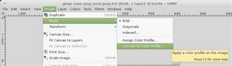 Fix Gimp Cannot Save PNG Image