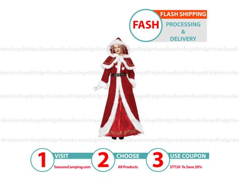 Deluxe Classic Mrs Claus Costume Awful Ideagrinch Etsy