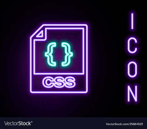 Glowing Neon Line Css File Document Download Css Vector Image