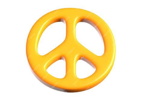Premium Photo D Render Of Yellow Peace Sign On Isolated White
