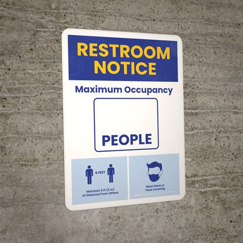 Restroom Notice Maximum Occupancy Portrait Wall Sign