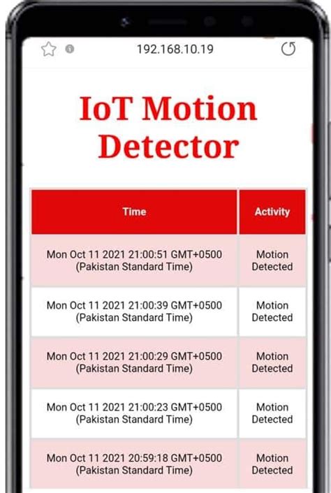 ESP IoT Motion Detection Web Server With Email Alert