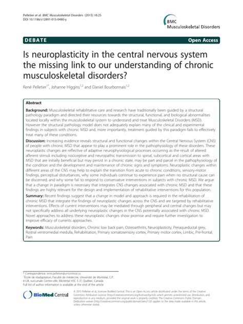 Is Neuroplasticity In The Central Nervous System Pdf