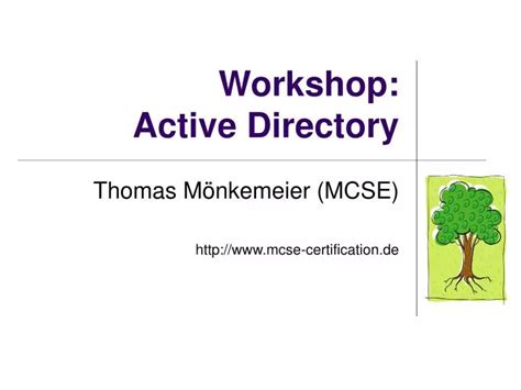 PPT Workshop Active Directory PowerPoint Presentation Free Download ID