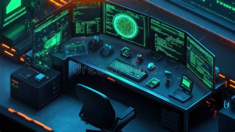 cybersecurity workstation stock illustration illustration of