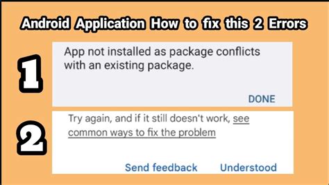 app not installed as package conflicts with an existing package app not installed problem