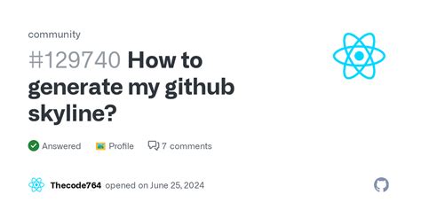 How To Generate My Github Skyline Community Discussion Github