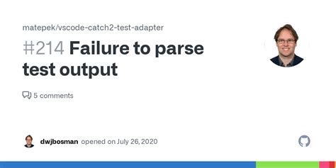 Failure To Parse Test Output Issue Matepek Vscode Catch Test Adapter Github