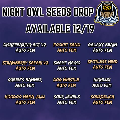 Night Owl Seeds Buy Cannabis Seeds Online North Atlantic Seed Co