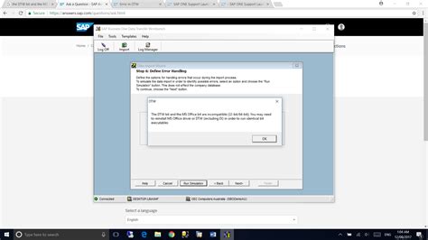 Error In Dtw The Dtw Bit And The Ms Office Bit Sap Community