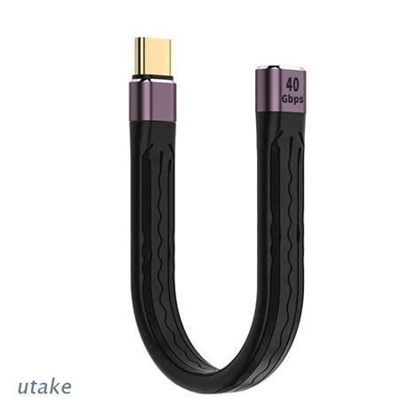 Utake Extension Cable 40gbps Extend Cable Usb C Female To Male 100w Extender Wire Type C Sync