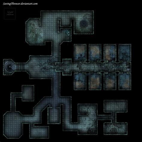 Clean Abandoned Prison Dungeon Battlemap Roll20 By Savingthrower On Deviantart