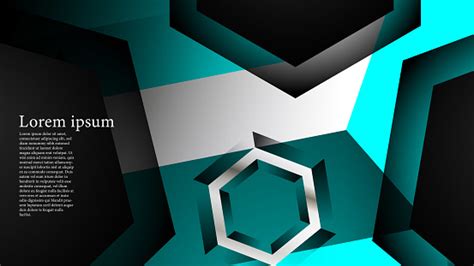 벡터 육각형이 겹치고 배경에 대한 밝은 파란색 색상 텍스트 공간 가리기에 대한 스톡 벡터 아트 및 기타 이미지 가리기 개념 검은색 Istock