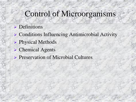 SOLUTION Control Of Microorganisms Studypool