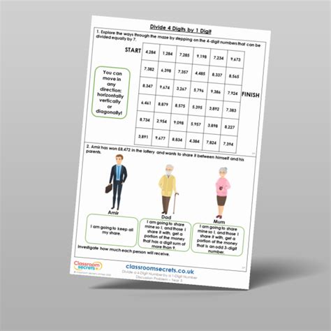 Year 5 Divide A 4 Digit Number By A 1 Digit Number Discussion Problem Resource Classroom Secrets
