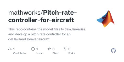 github mathworks pitch rate controller for aircraft this repo