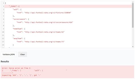 Football Nested Json Object Stack Overflow