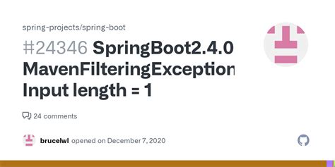Springboot240 Mavenfilteringexception Input Length 1 · Issue