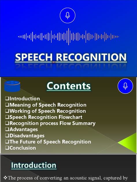 Speech Recognition Ppt Final Pdf Speech Recognition Speech
