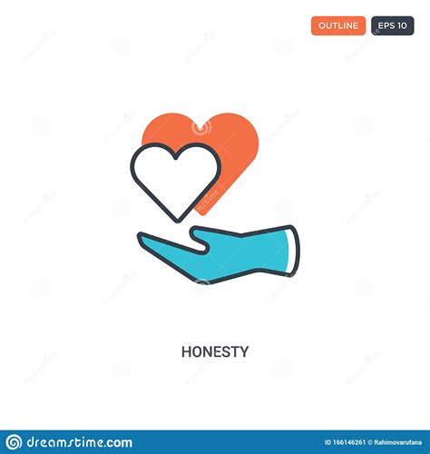 2 Color Honesty Concept Line Vector Icon Isolated Two Colored Honesty