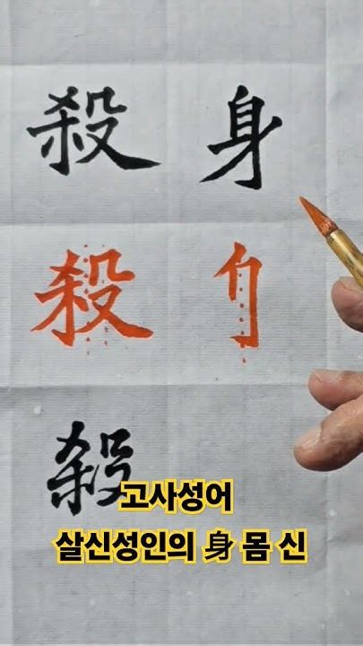 고사성어 살신성인의 身 몸 신 Youtube